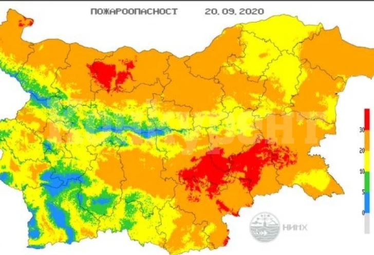 Голяма опасност е надвиснала над 7 области в България КАРТА Konkurent Bg